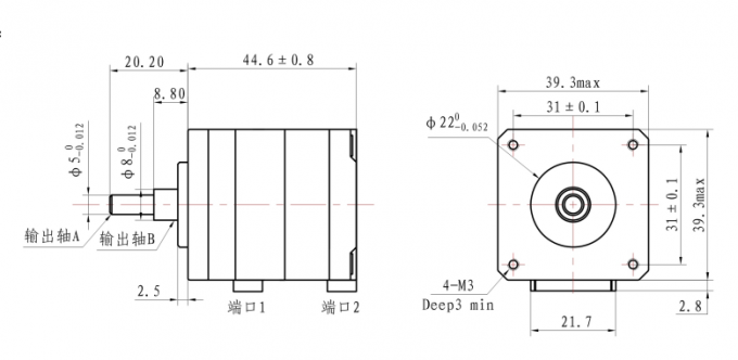 Multilayer Nema 16 Stepper Motor Black Color For Medical Device ROHS ...