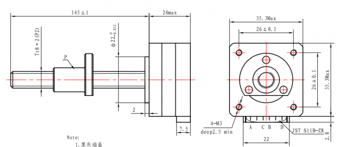 Nema 14 Casun 2 Phase Stepper Motors 1.8 Degree Captive Motors 0.5A DC ...