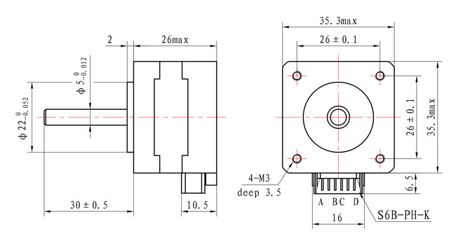 0.4A 12V Stepper Motor High Torque 110 MNm 12V Bipolar Stepper Motor