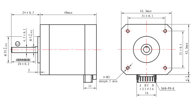 Casun 2 Phase Stepping Motor XYZ Axis NEMA17 0.52Nm